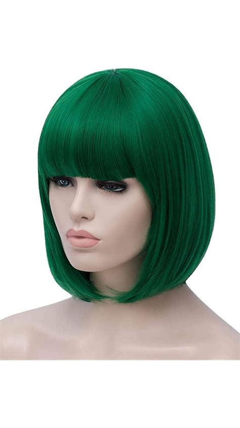 Bopocoko Green Wig Short Green Wigs For Women St Patricks Day Green Bob