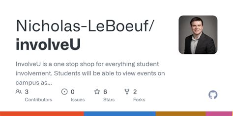 Github Nicholas Leboeuf Involveu Involveu Is A One Stop Shop For