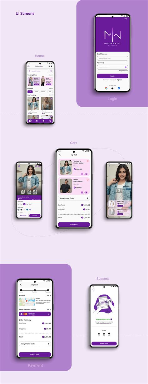Modernwalk Fashion App Ui Design On Behance