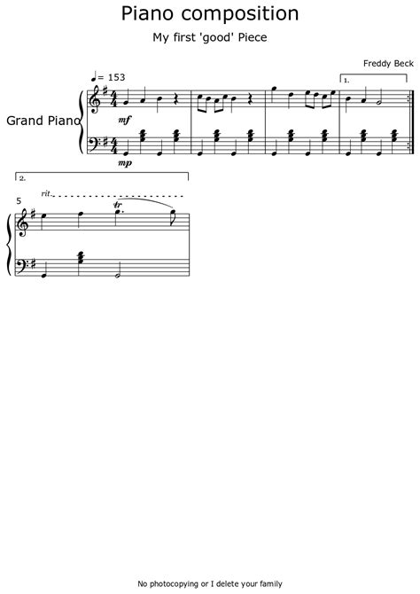 Piano Composition Sheet Music For Piano