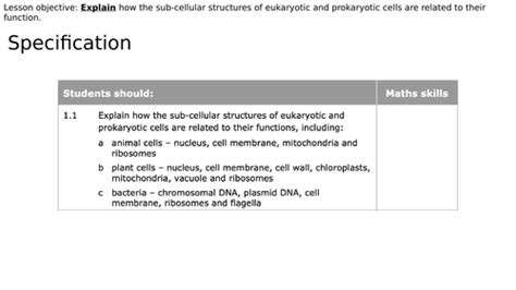 Edexcel Gcse Biology Topic 1 Key Concepts L01 Animal Plant And