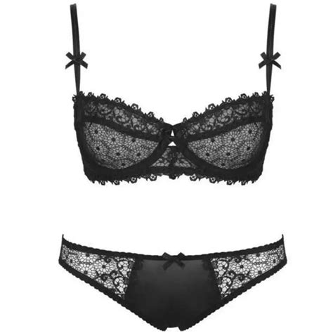 Girls Sexy Lace Solid Lingerie Gather Adjusted Straps Bra Lacey U Type