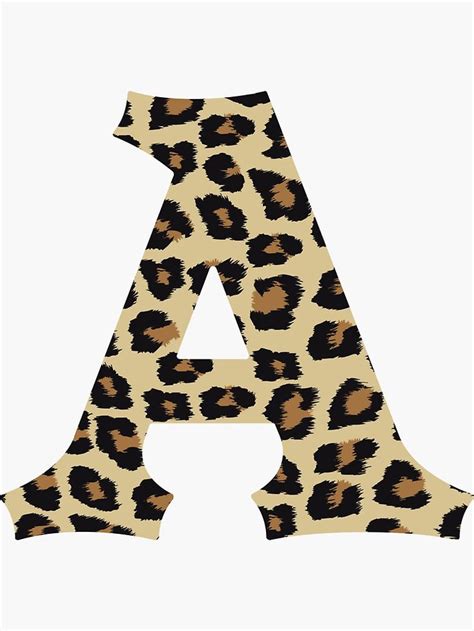 Letter A Leopard Cheetah Monogram Initial Sticker For Sale By