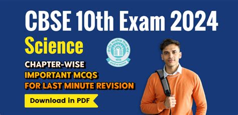Cbse Class 10th Science Exam 2024 Chapter Wise Important Mcqs For
