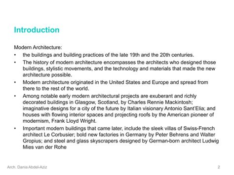 History Of Contemporary Architecture Modern Architecture Ppt