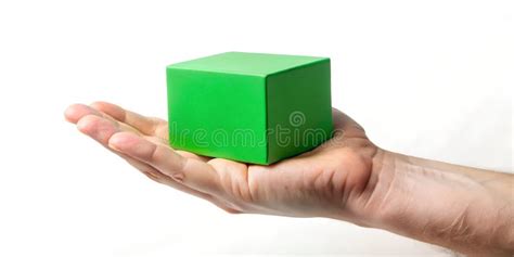 Hand Holding Blank Cube Mockup Stock Illustration Illustration Of