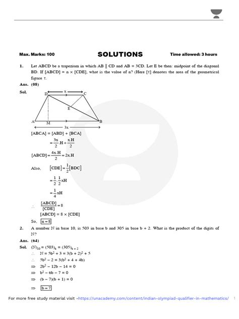 Ioqm 2020 21 With Solution Pdf Elementary Geometry Euclidean Geometry