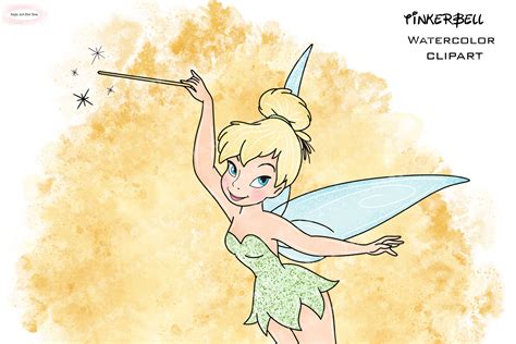 Buy Tinkerbell Watercolor Tinkerbell Clipart Tinkerbell Clip Art Tinkerbell Png Tinker Bell