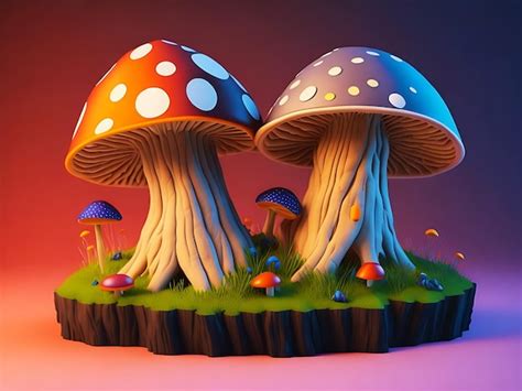 Premium Ai Image Illustration Mushroom Generative Ai