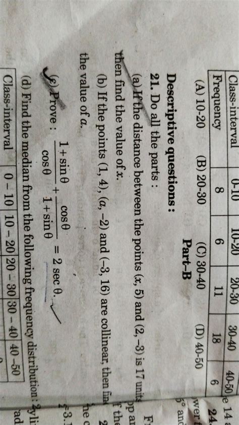 Begin{tabular} { L C C C C C } Hline Class Interval And 0−
