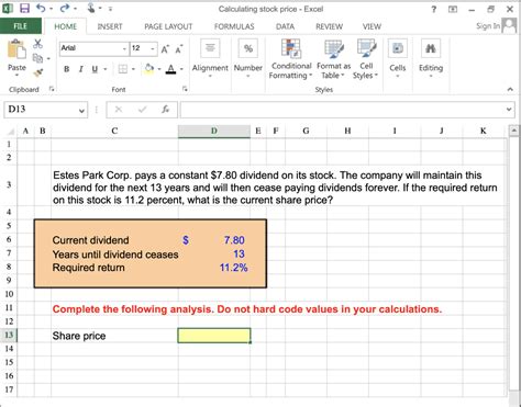 solved xd calculating stock price excel 国 6 x file home
