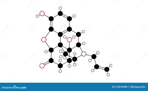 Naloxone Molecule 3d Molecular Structure Ball And Stick Model