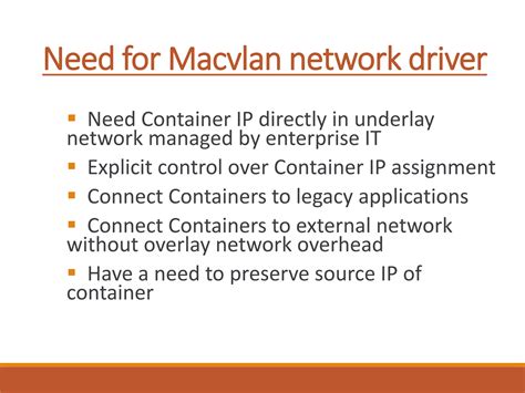Docker Networking Tip Macvlan Driver Ppt