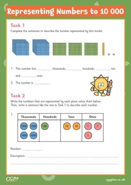 representing numbers up to 10 000 year 4 cgp plus