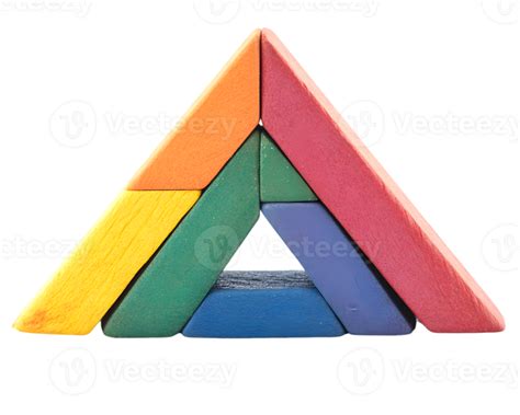 Colorful Wooden Triangle Building Blocks 59248625 Png