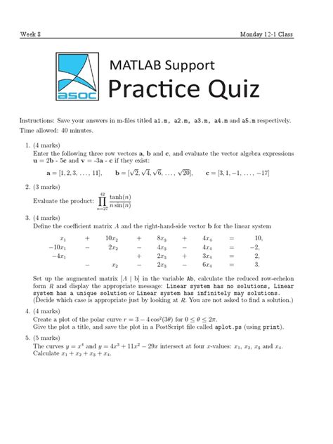 Matlabweek 8 Test 1 Pdf