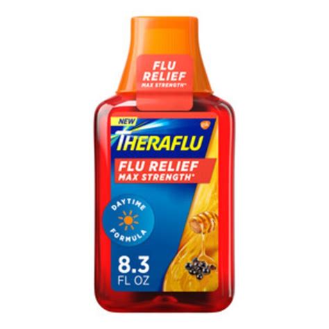 Theraflu Max Strength Flu Relief Syrup Honey And Elderberry Flavor 83