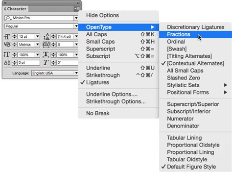 Mikes Technical Tip How To Add Fractions In Adobe Indesign