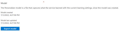 Manage Model And Learning Settings Personalizer Azure Ai Services Microsoft Learn