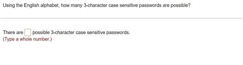 Using The English Alphabet How Many 3 Character Case Sensitive