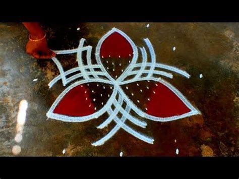Aadi Madham Flower Kolam Padi Kolam 5 3 Dots Simplerangoli Friday