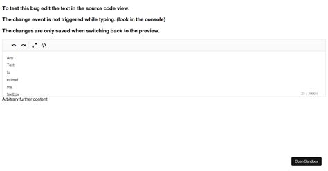 Syncfusion Rte Code View ChangeEvent Codesandbox