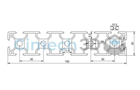 Perfil Perfil De Aluminio T Slot 30150 Plateado Cimech 3d