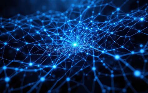 Abstract Blue Network Digital Connections Futuristic Technology