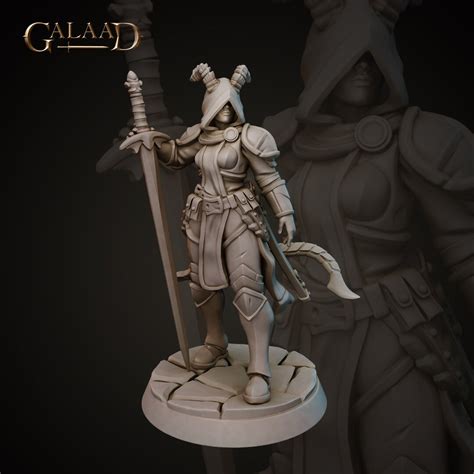 Female Paladin Tiefling The Tiefling Collection Preprimed 3d Printed