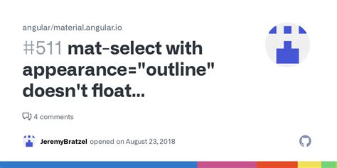 Mat Select With Appearance Outline Doesn T Float Placeholder Issue