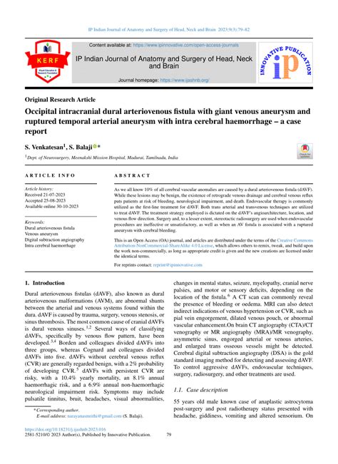 Pdf Occipital Intracranial Dural Arteriovenous Fistula With Giant Venous Aneurysm And Ruptured