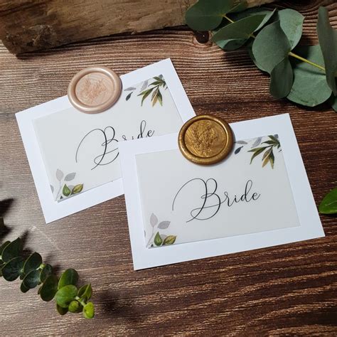 Classic Wedding Place Cards Personalised Place Cards Greenery Wedding