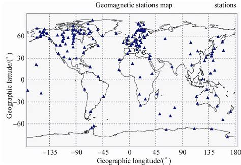 Map Of Global Geomagnetic Stations Used In The Study Download