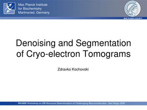Ppt Denoising And Segmentation Of Cryo Electron Tomograms Zdravko