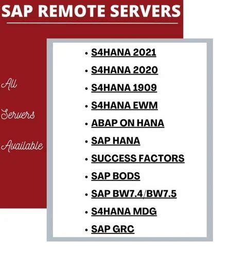 Sap Remote Server Access At 1000 Month In Secunderabad ID 2851640761833