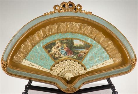 Antique Hand Fan 18th Century Signed Pesne Italian Gilt Frame Painted