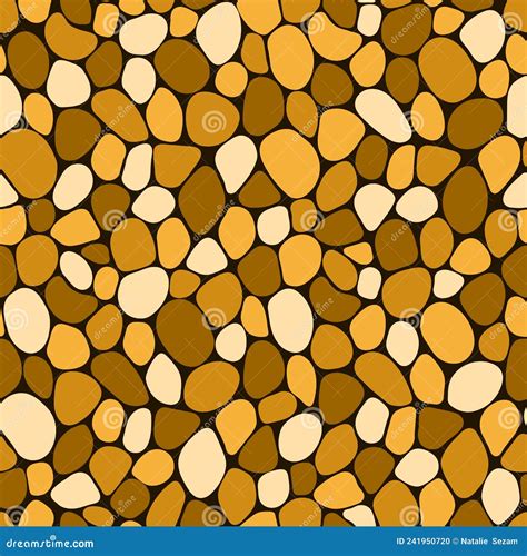 Cobblestone Paving Seamless Pattern Vector Illustration Pebble