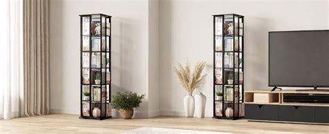 Hmbtcry Rotating Bookshelf 360 Display Spinning Bookshelf