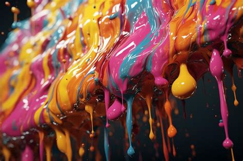 Premium Ai Image 3d Abstract Color Drip