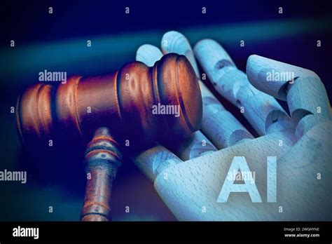 Ai Law Policy Regulation Illustration Concept Robot Hand And Gavel Law Artificial Intelligence