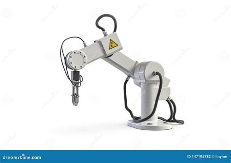 3d Render Of Robot Arm Isolated On White Stock Illustration