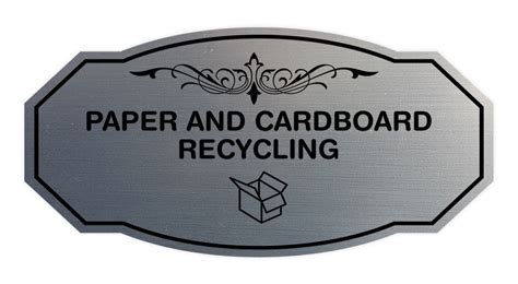 Signs Bylita Victorian Paper And Cardboard Recycling Sign Brushed