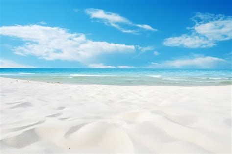 Premium Photo Beautiful White Sand Beach With Blue Sky