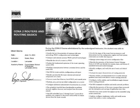 Certificates Cisco Netorking Academy Ppt