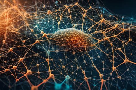 An Abstract Representation Of The Big Data Concept With A Digital Neural Network Design Stock