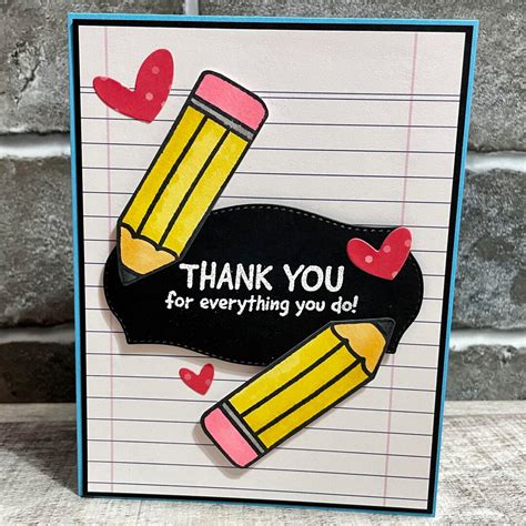 Thank You Teacher Greeting Card T For Teacher Etsy