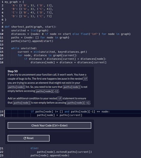 Learn Algorithm Design By Building A Shortest Path Algorithm Step 50 Python The