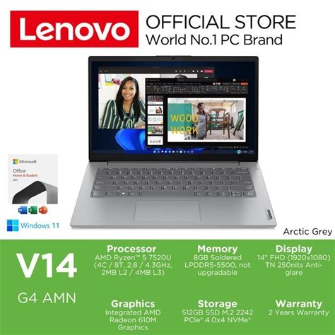 Jual Laptop Lenovo V14 G4 Amn Fhd Ryzen 5 8gb 512gb Win Ohs Shopee