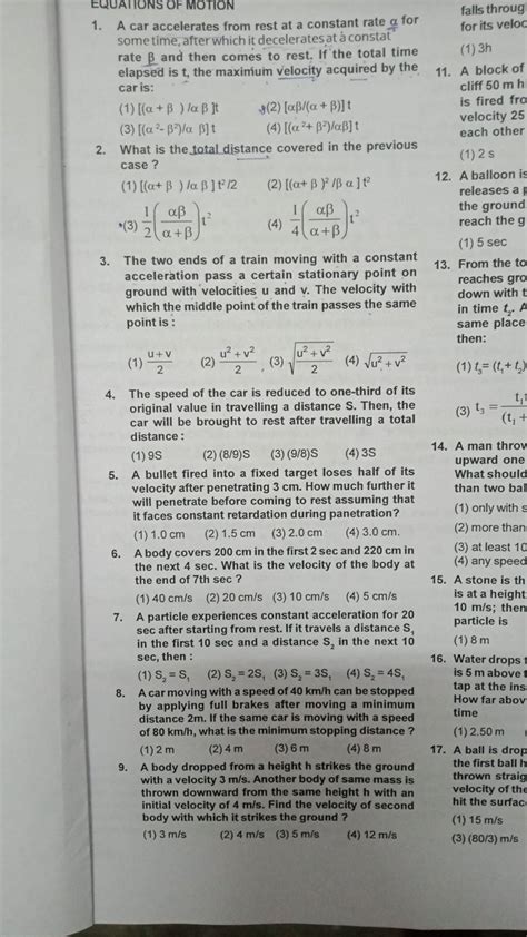 A Particle Experiences Constant Acceleration For 2010 Ms Then Sec After