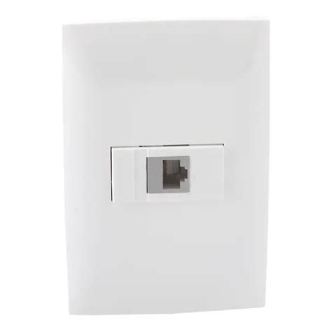 Módulo Telefónico Rj11 Cat 3 Con Placa Linea Cien Acabado Blanco Implosa